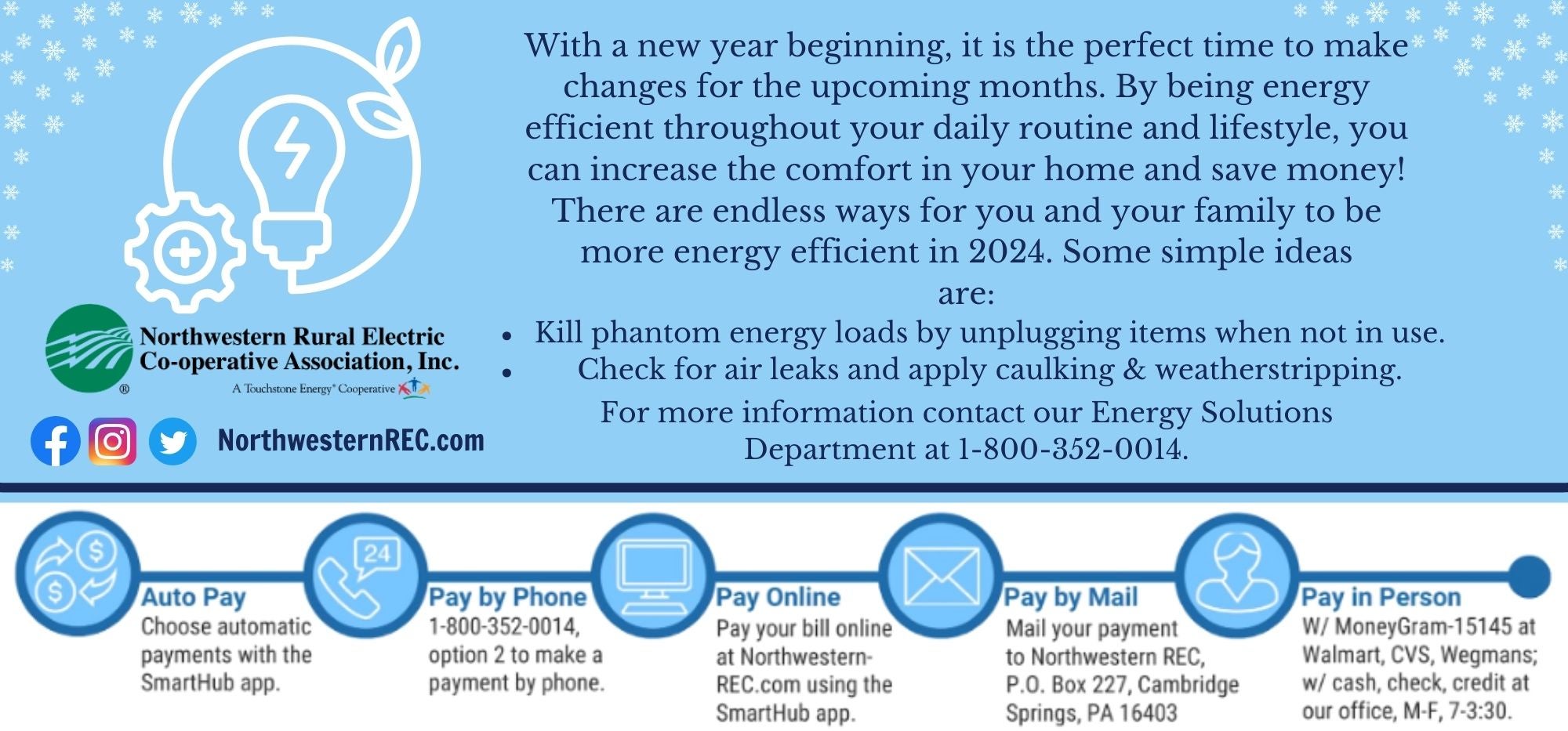 Bill Inserts | Northwestern Rural Electric Cooperative Association