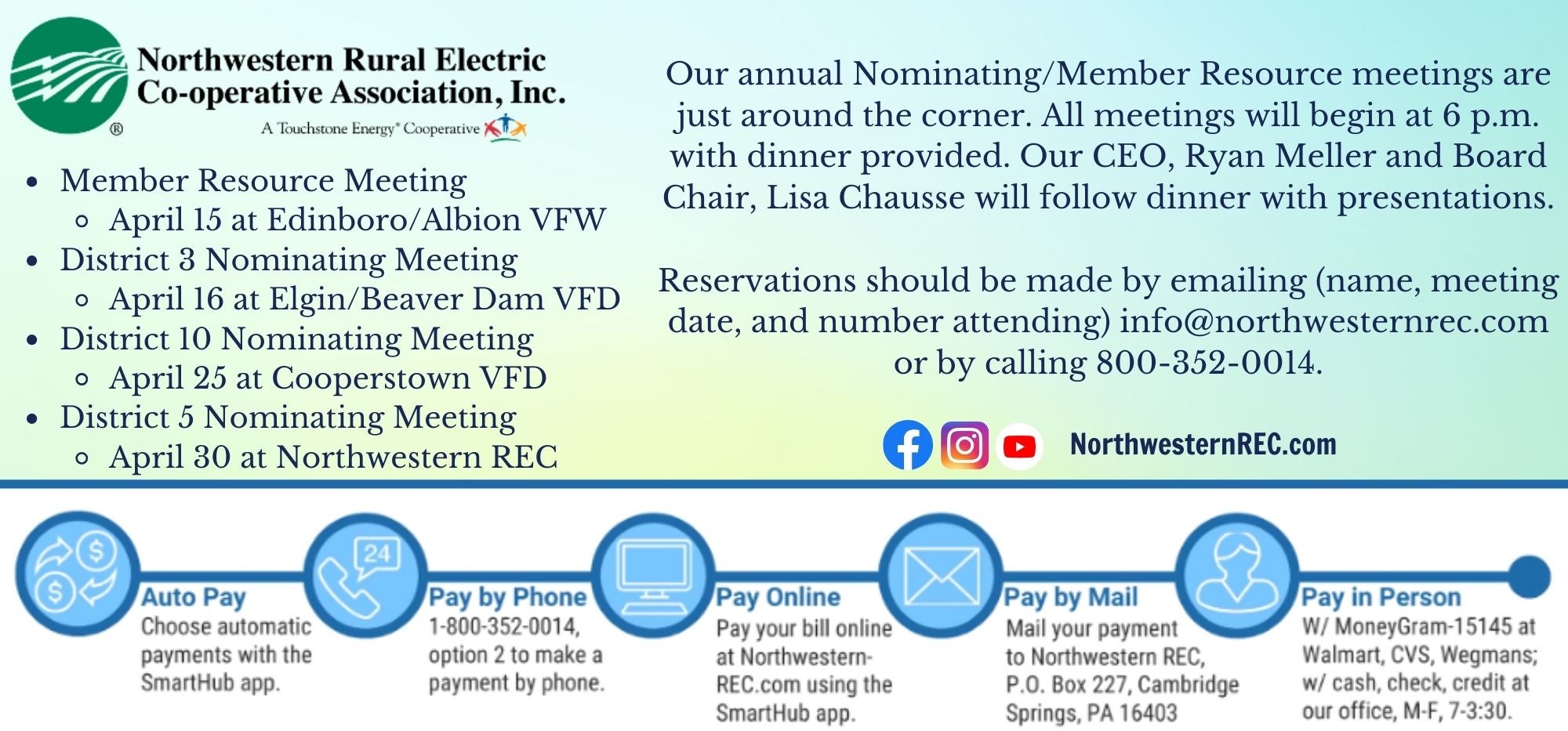 Bill Inserts | Northwestern Rural Electric Cooperative Association